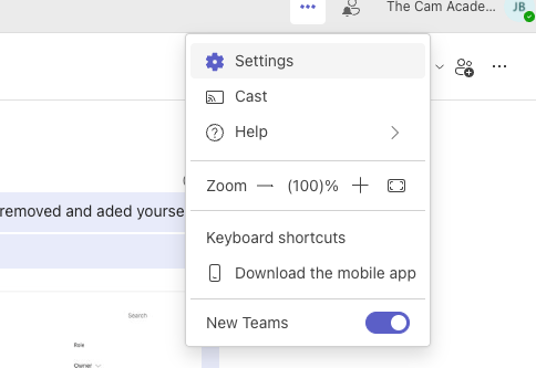 Disable popup chat messages in Microsoft Teams (Windows) – The Cam Academy Trust