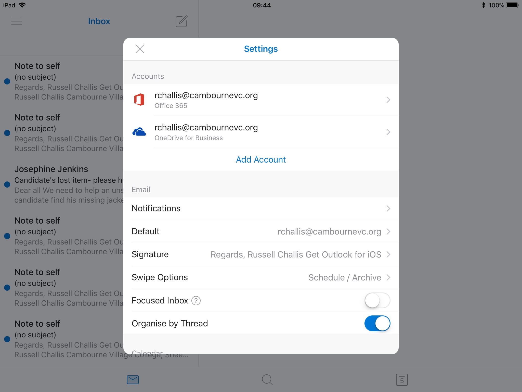 Remove "Get outlook for iOS!" from email footer. – The Cam Academy Trust