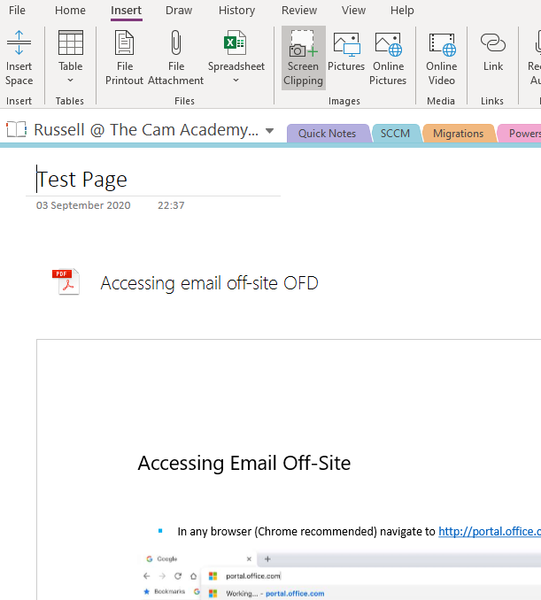 Inserting a PDF Printout – The Cam Academy Trust