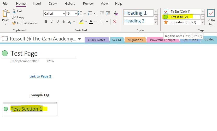 Tagging pages and page sections – The Cam Academy Trust