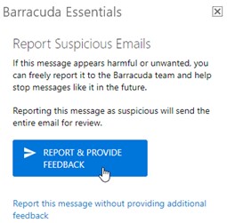 Using Barracuda Outlook Add-in to report emails in Outlook for Windows ...