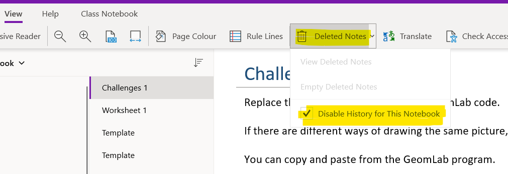 Enable the OneNote Recycle Bin – The Cam Academy Trust