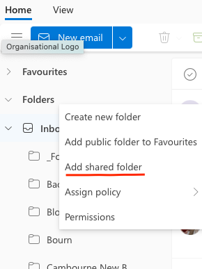 Add a shared mailbox to OWA (Outlook Web Access) – The Cam Academy Trust