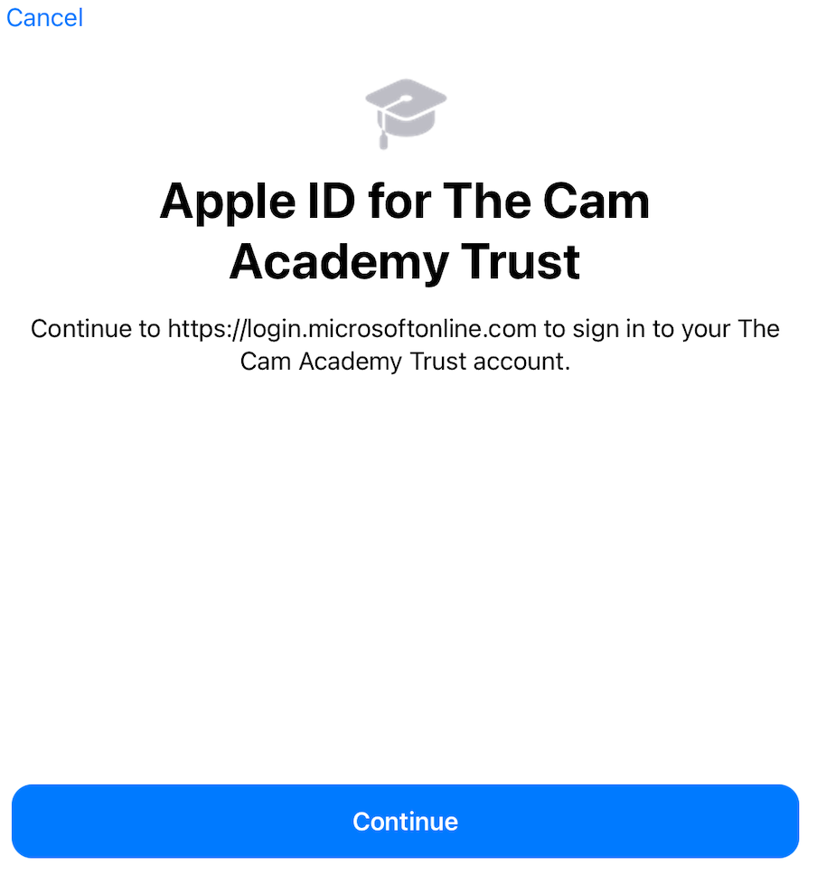 How do I log in with my student Apple ID? – The Cam Academy Trust